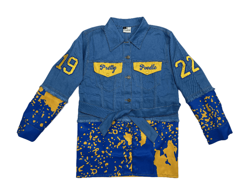 Sigma Gamma Rho Tie Dye Belted Denim Jacket – Greekian