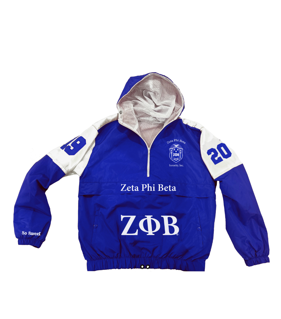 Zeta Phi Beta Panel Windbreaker – Stylish Sorority Jacket – Greekian